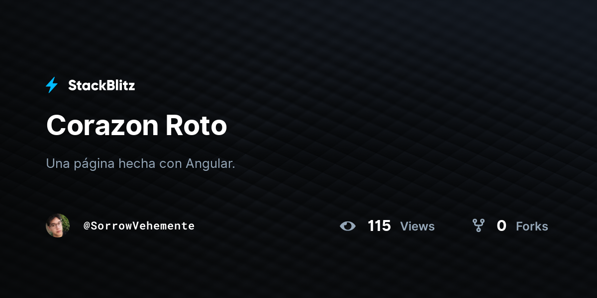 Corazon Roto - StackBlitz