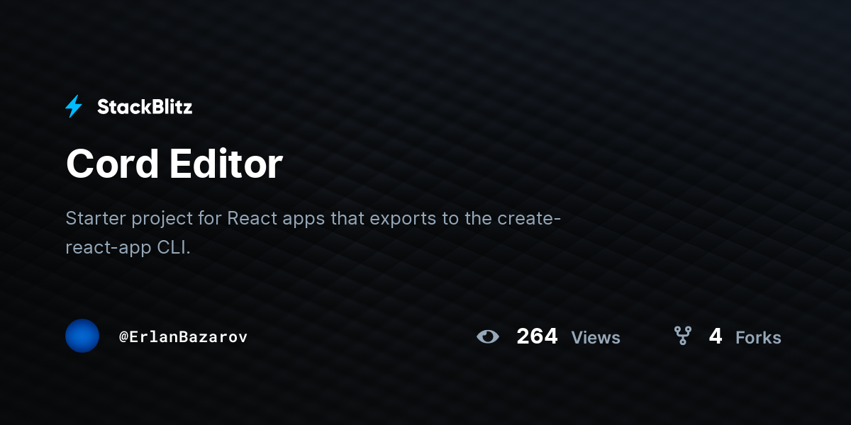Cord Editor - StackBlitz