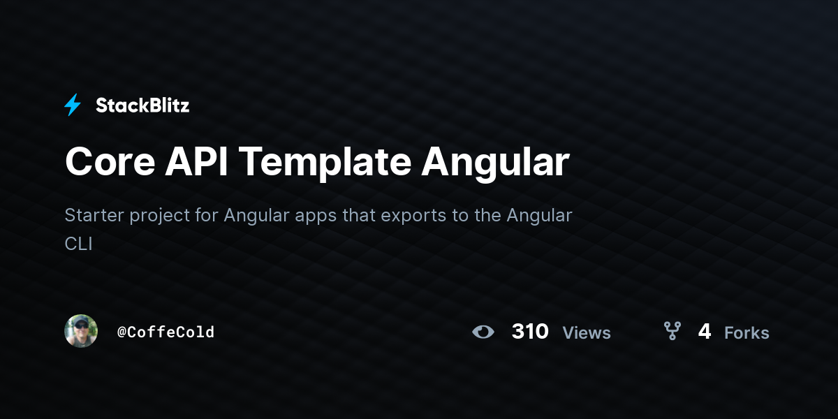 Core API Template Angular - StackBlitz