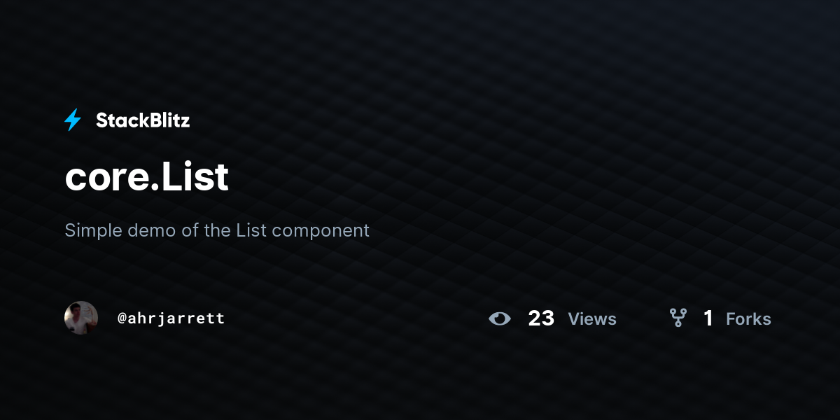 core.List - StackBlitz