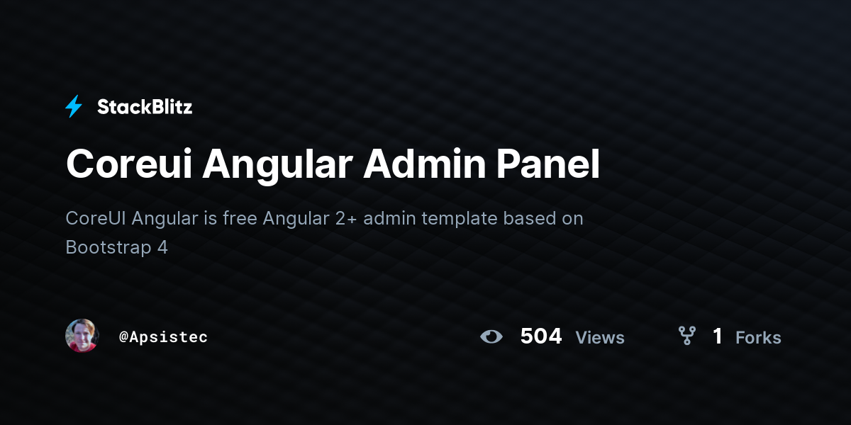 Coreui Angular Admin Panel - StackBlitz