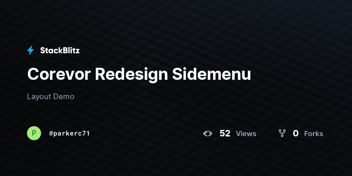 Corevor Redesign Sidemenu - StackBlitz