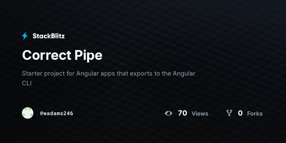 Correct Pipe Stackblitz