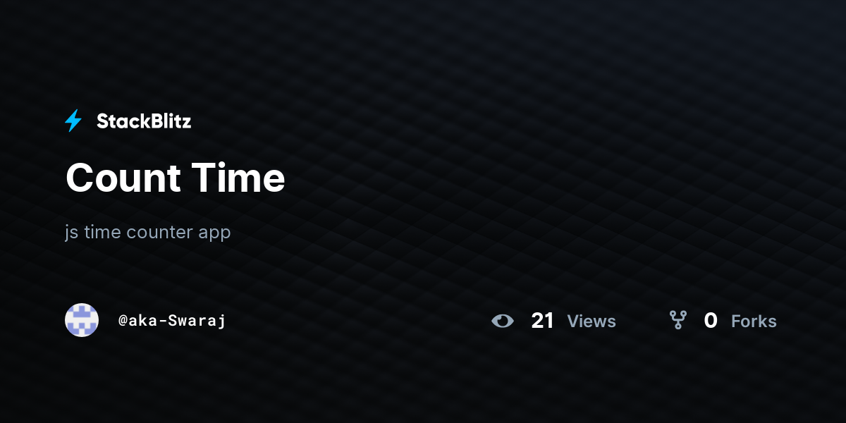 Count Time - StackBlitz