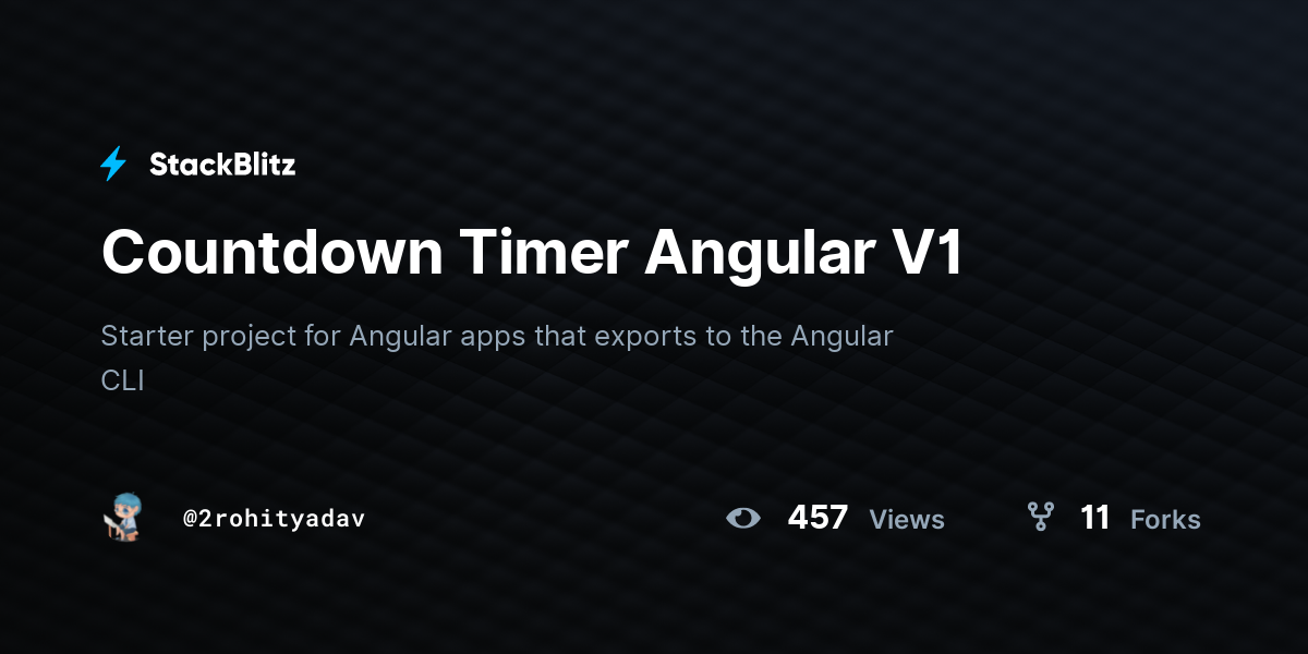 Countdown Timer Angular V1 - StackBlitz