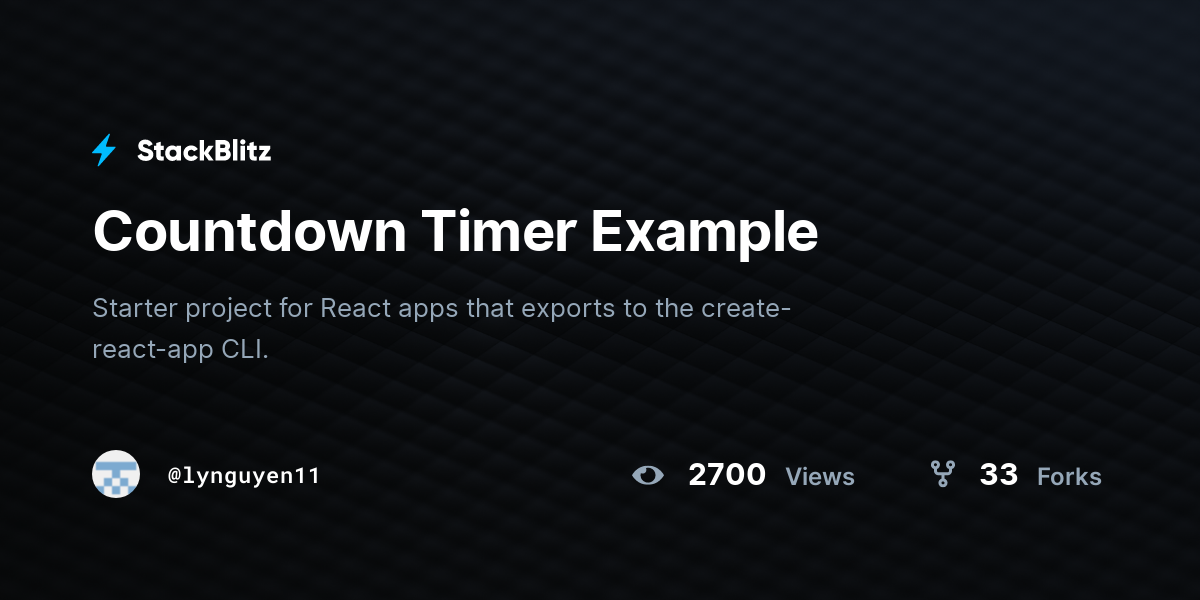 Countdown Timer Example - StackBlitz