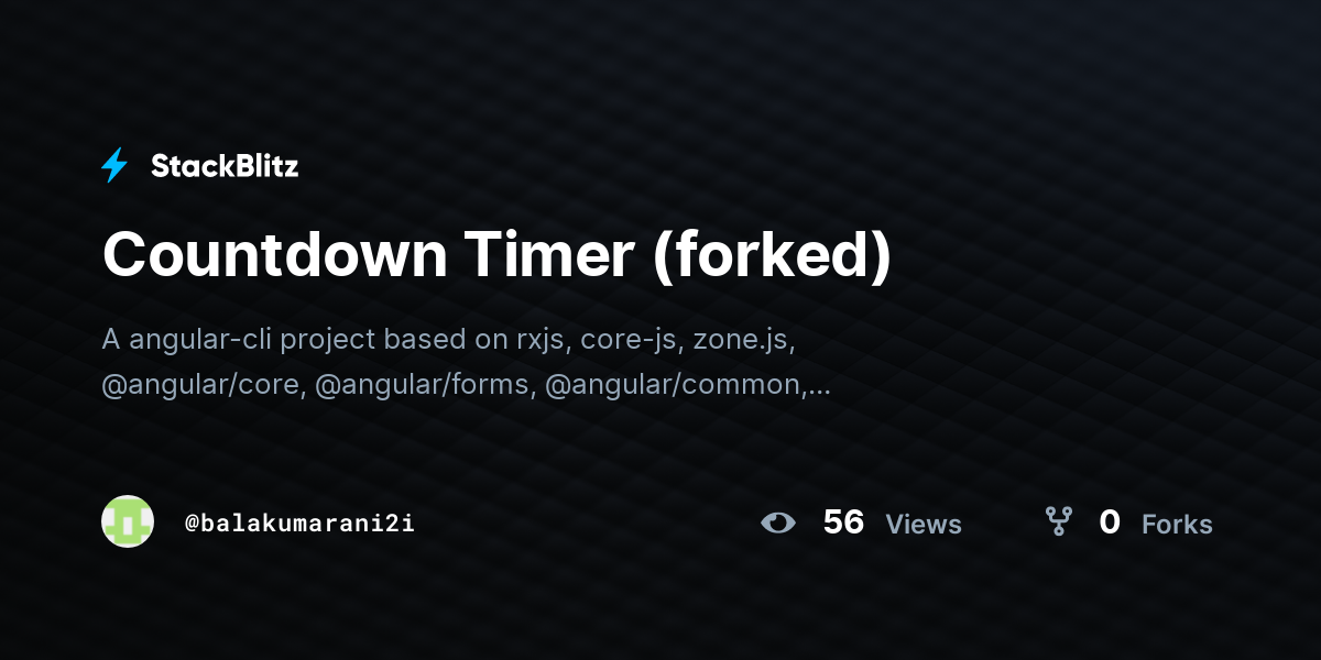 Countdown Timer Forked Stackblitz 