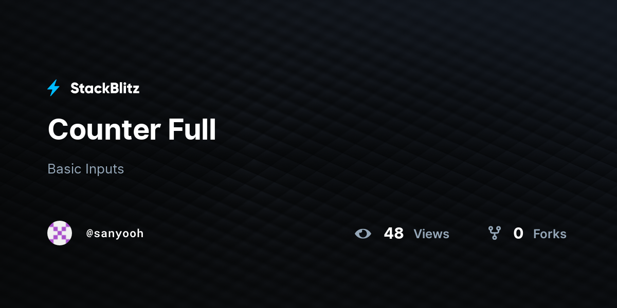 Counter Full Stackblitz