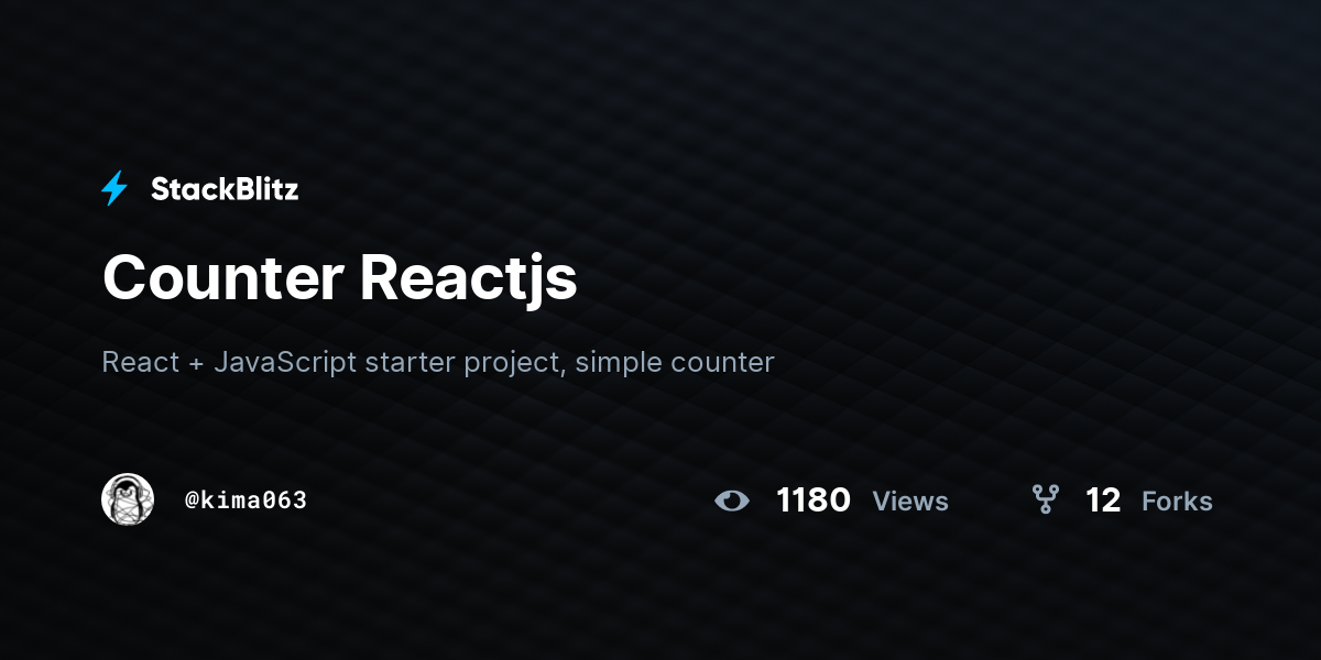 Counter Reactjs - StackBlitz