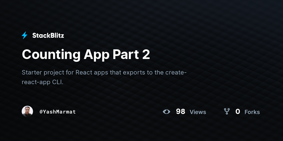 Counting App Part 2 - StackBlitz