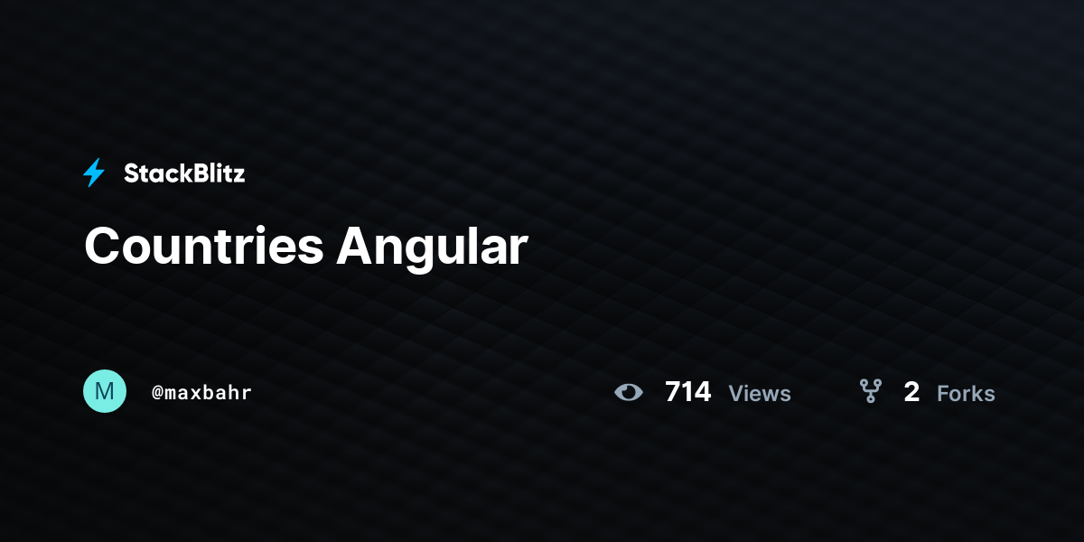 Countries Angular Stackblitz