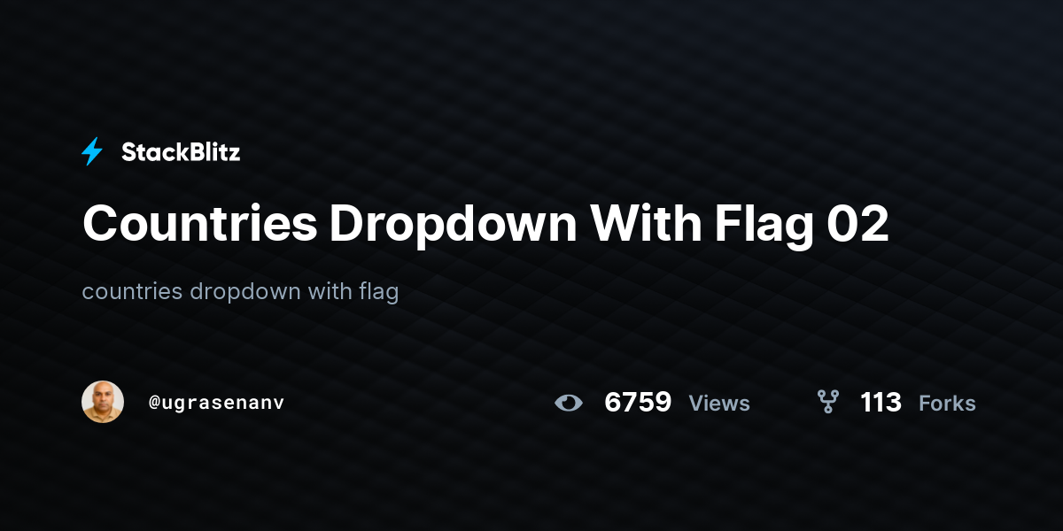 Countries Dropdown With Flag 02 - StackBlitz