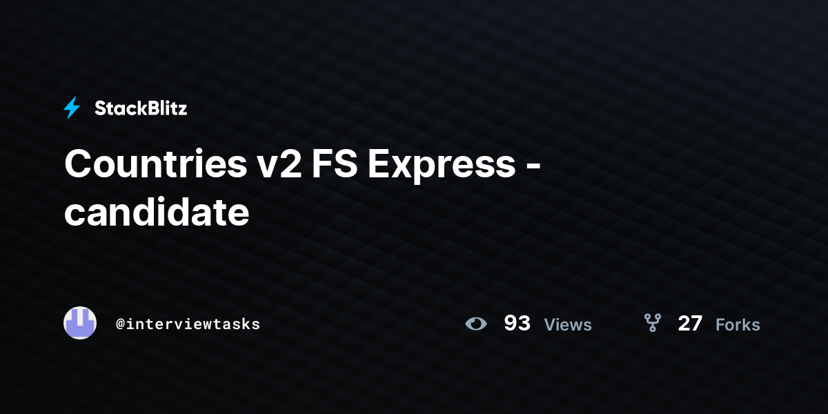 Countries v2 FS Express - candidate - StackBlitz