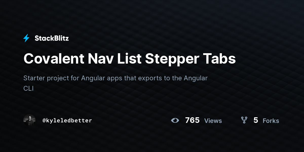 Covalent Nav List Stepper Tabs - StackBlitz