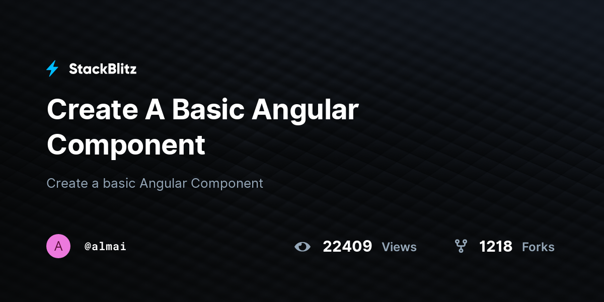 Create A Basic Angular Component - StackBlitz