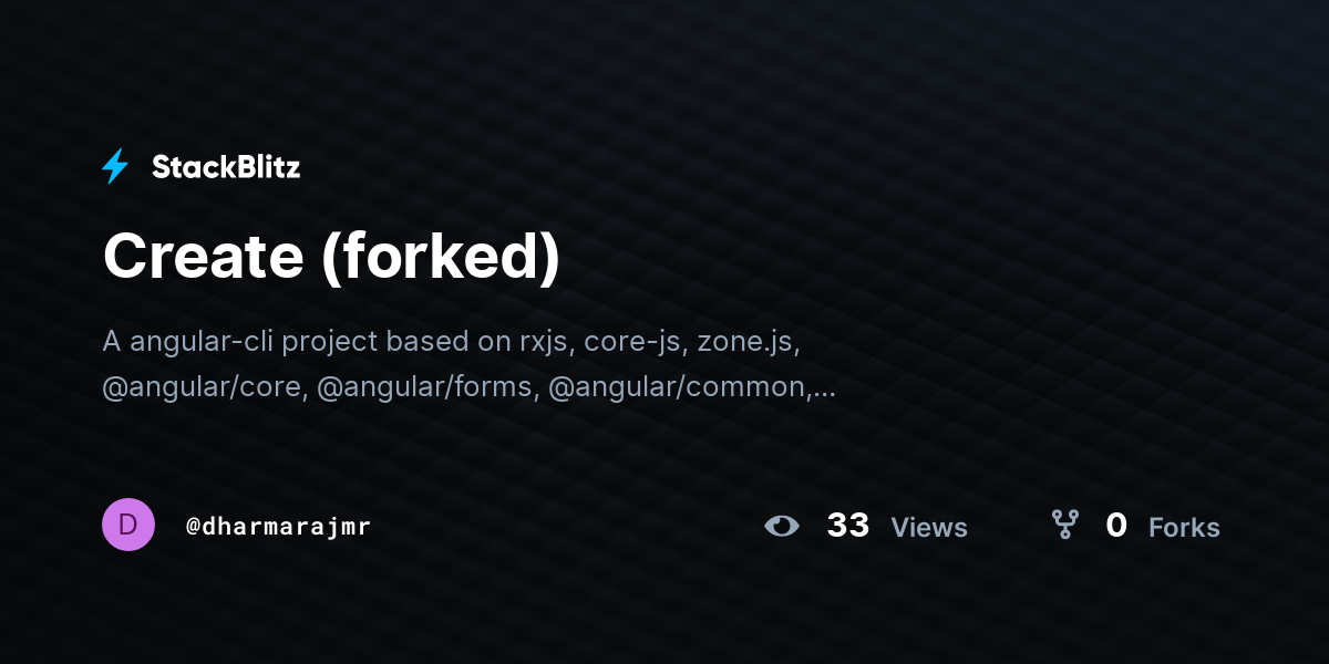 Create (forked) - StackBlitz