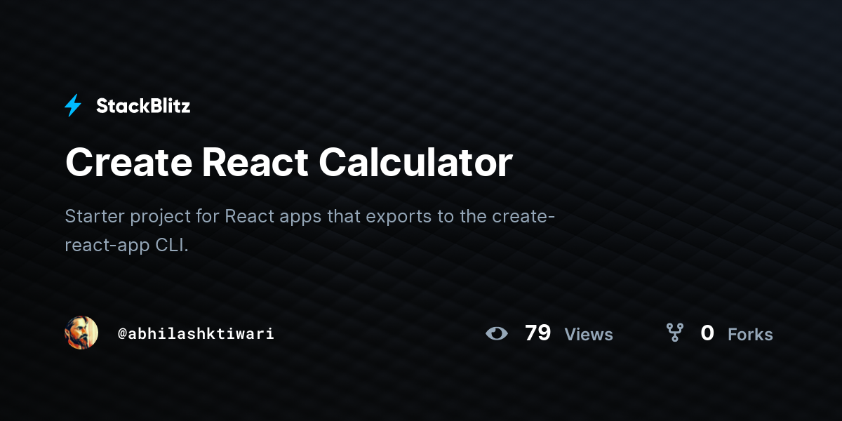 Create React Calculator - StackBlitz