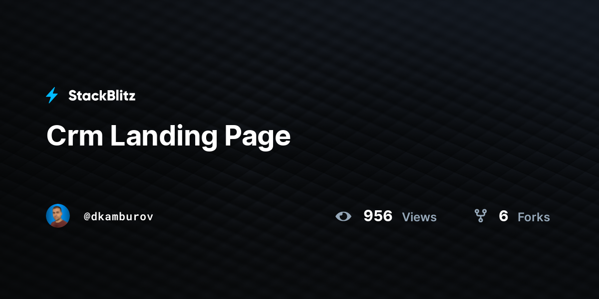 Crm Landing Page - StackBlitz