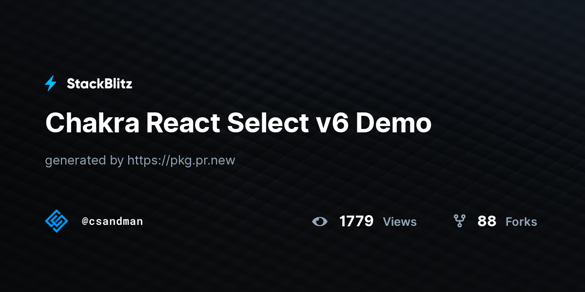 Chakra React Select v6 Demo - StackBlitz