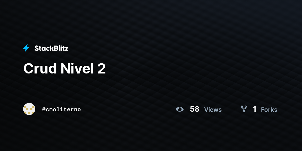 Crud Nivel 2 - StackBlitz