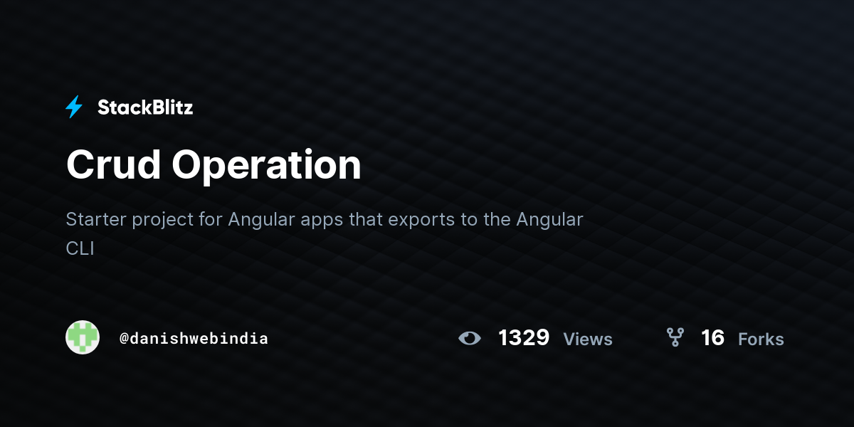 Crud Operation - StackBlitz