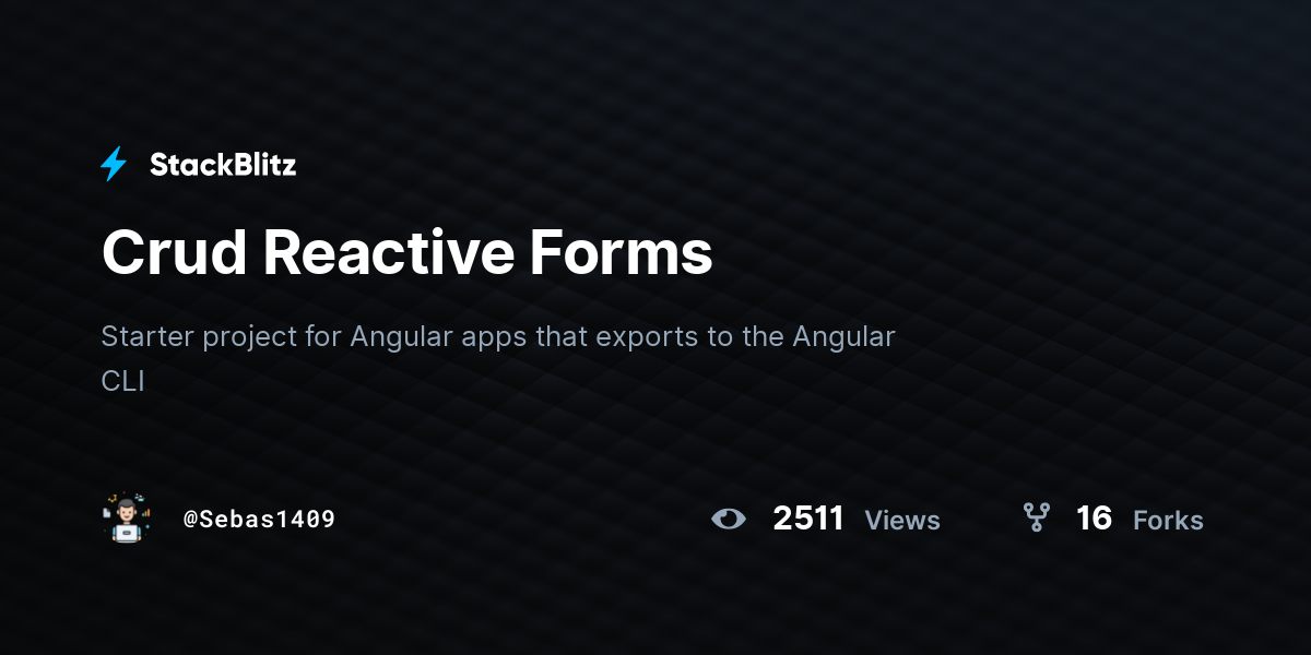 Crud Reactive Forms - StackBlitz