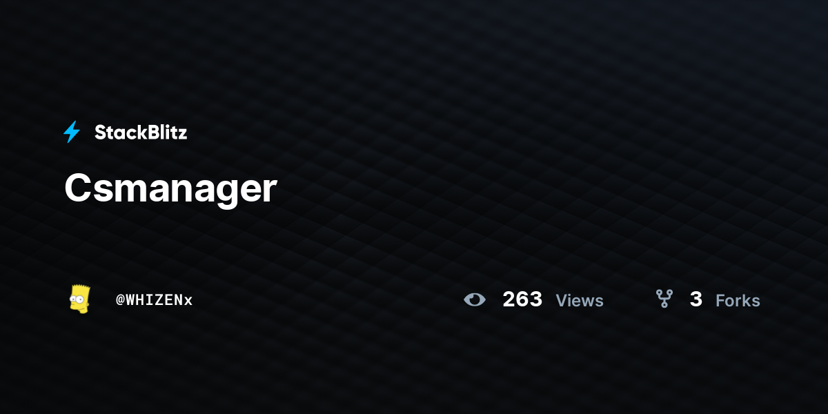 Csmanager - StackBlitz