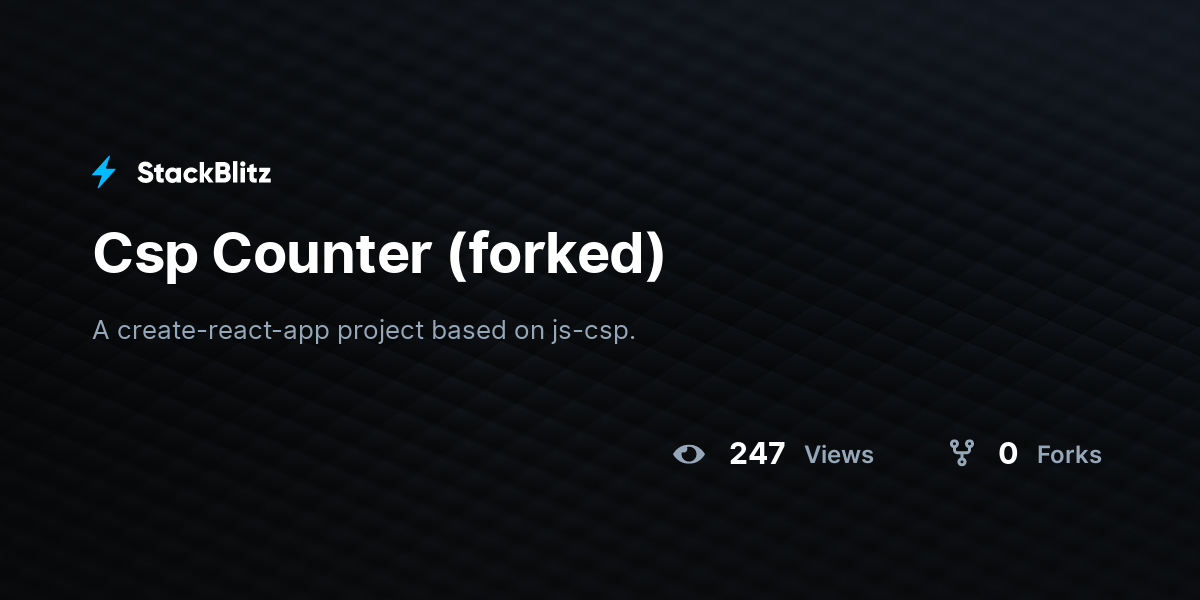 Csp Counter (forked) - StackBlitz