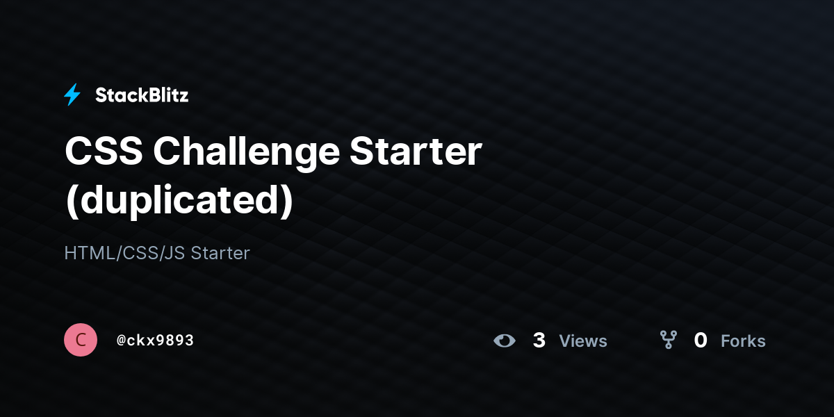 CSS Challenge Starter (duplicated) - StackBlitz