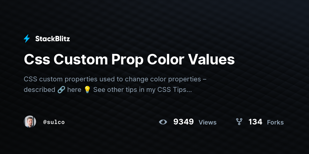 Css Custom Prop Color Values - StackBlitz Css Custom Prop Color Values - StackBlitz