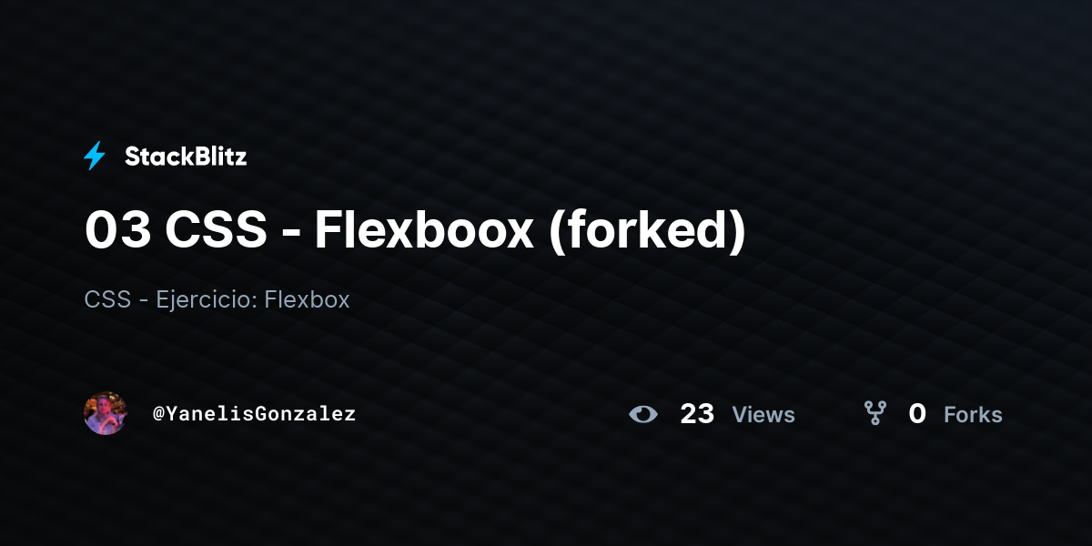 03 CSS - Flexboox (forked) - StackBlitz