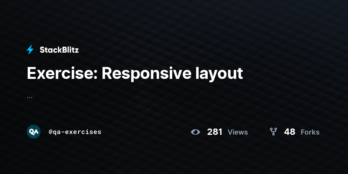 Exercise: Responsive layout - StackBlitz