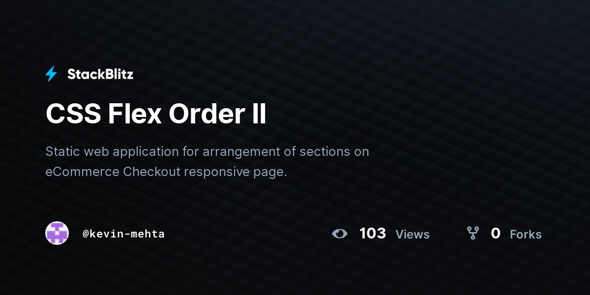 CSS Flex Order II - StackBlitz