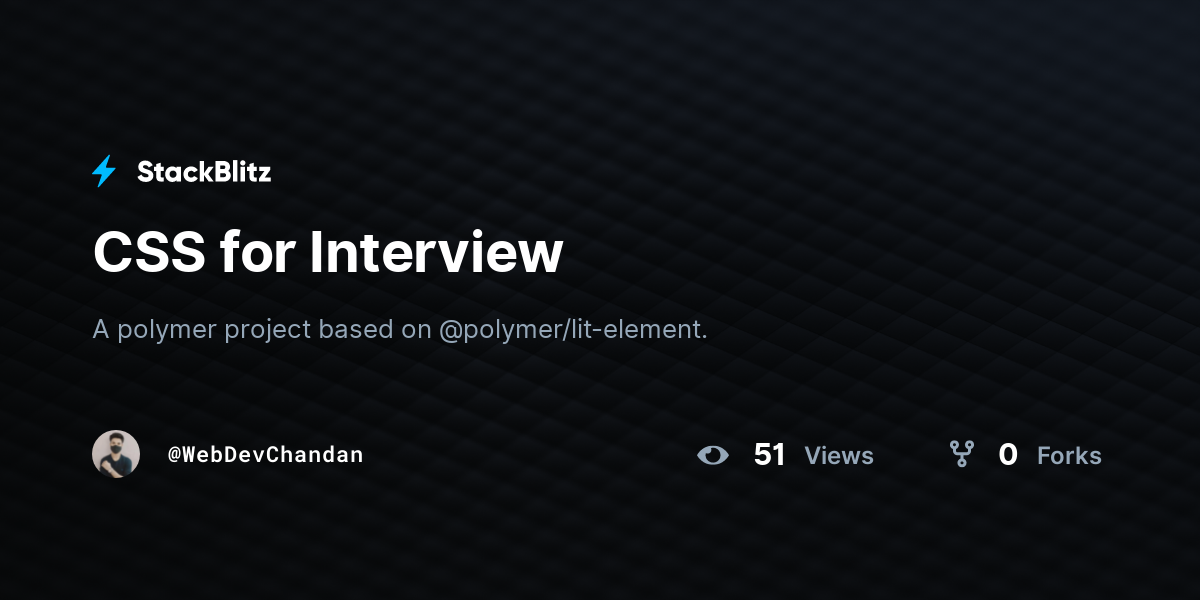 CSS for Interview - StackBlitz