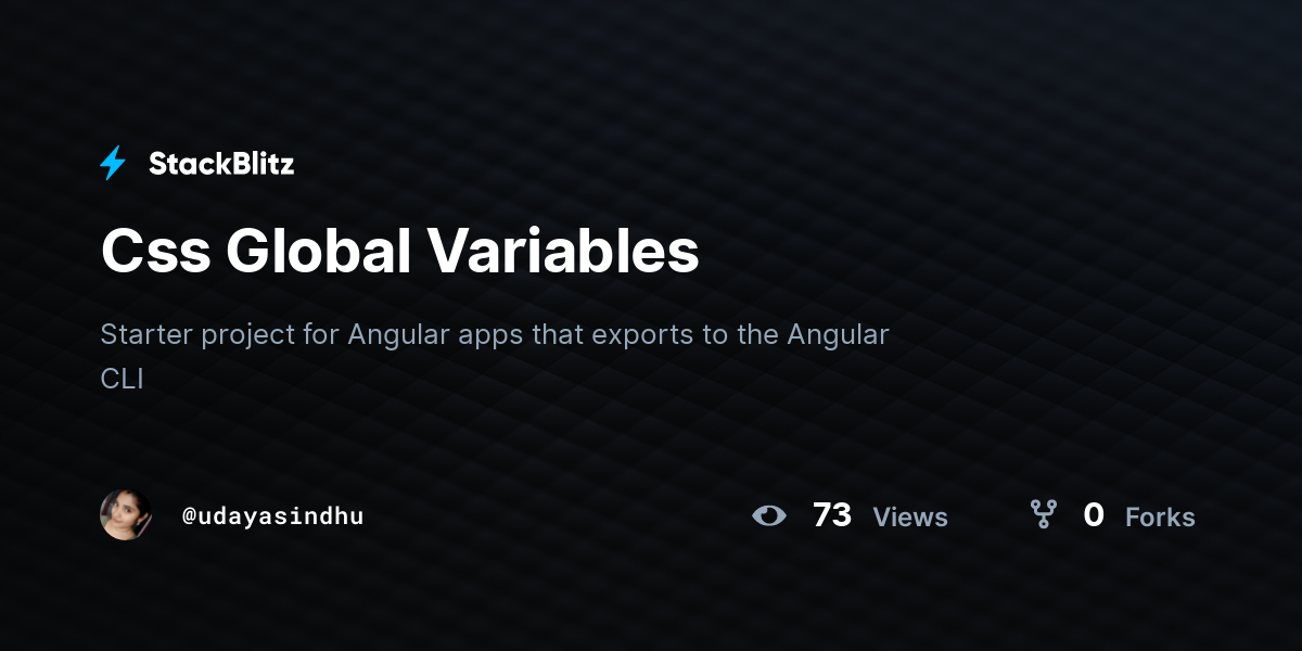Css Global Variables - StackBlitz Css Global Variables - StackBlitz