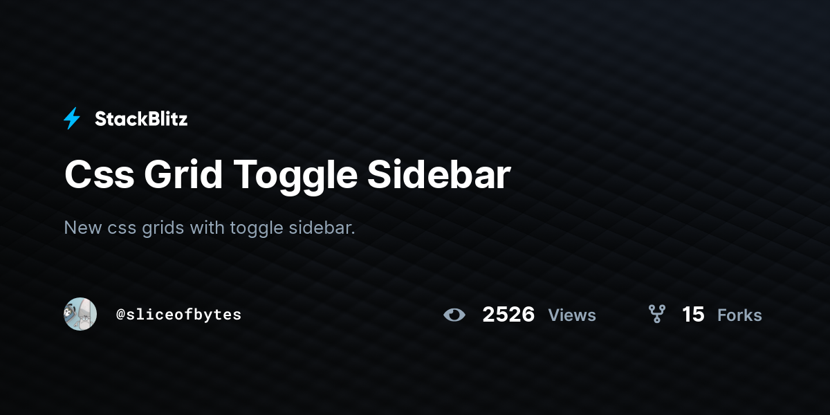 Css Grid Toggle Sidebar - StackBlitz
