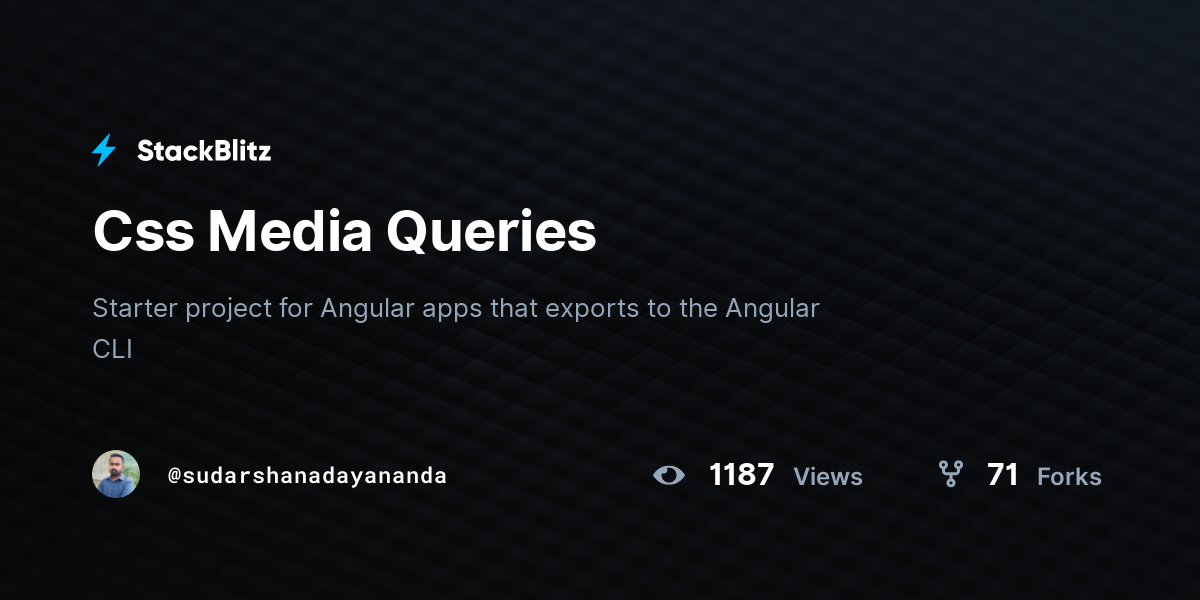 Css Media Queries - StackBlitz