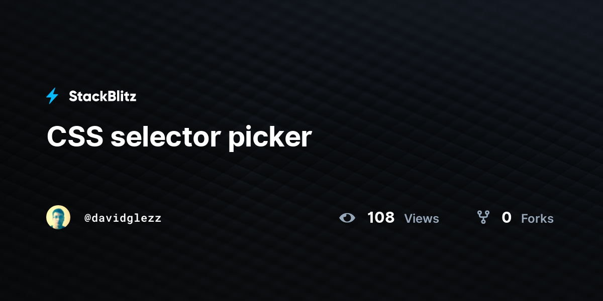 CSS selector picker - StackBlitz