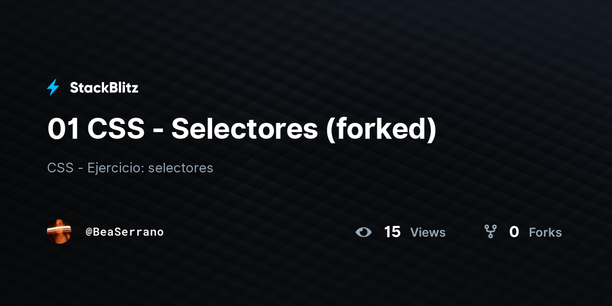 01 CSS - Selectores (forked) - StackBlitz