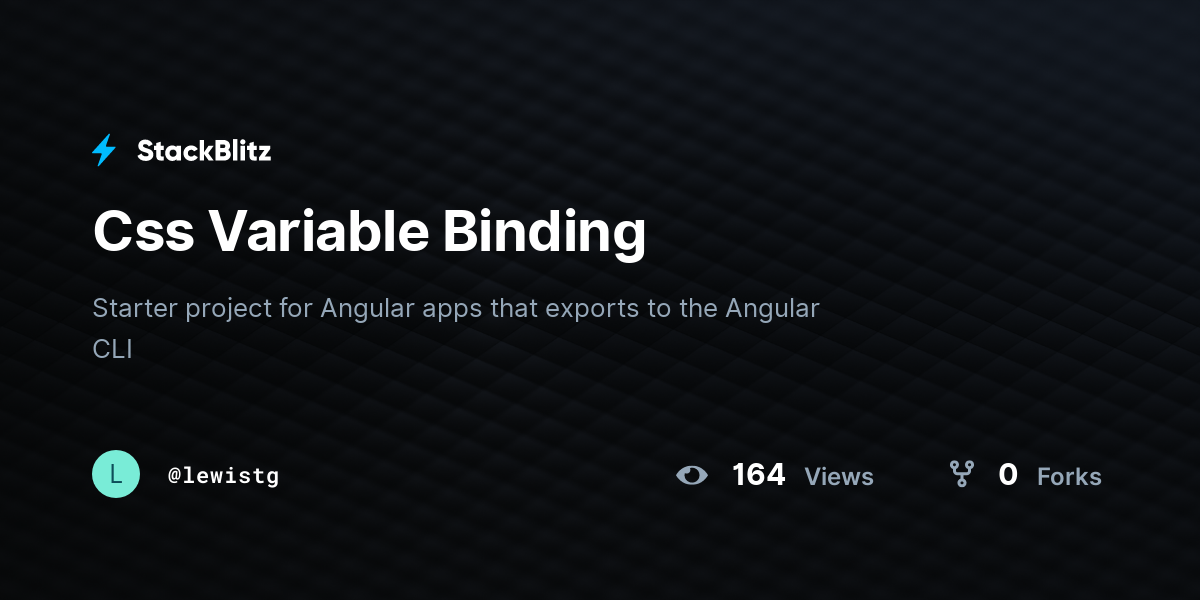 Css Variable Binding - StackBlitz