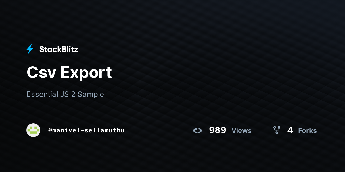 Csv Export - StackBlitz