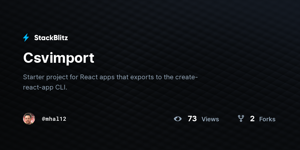 Csvimport - StackBlitz