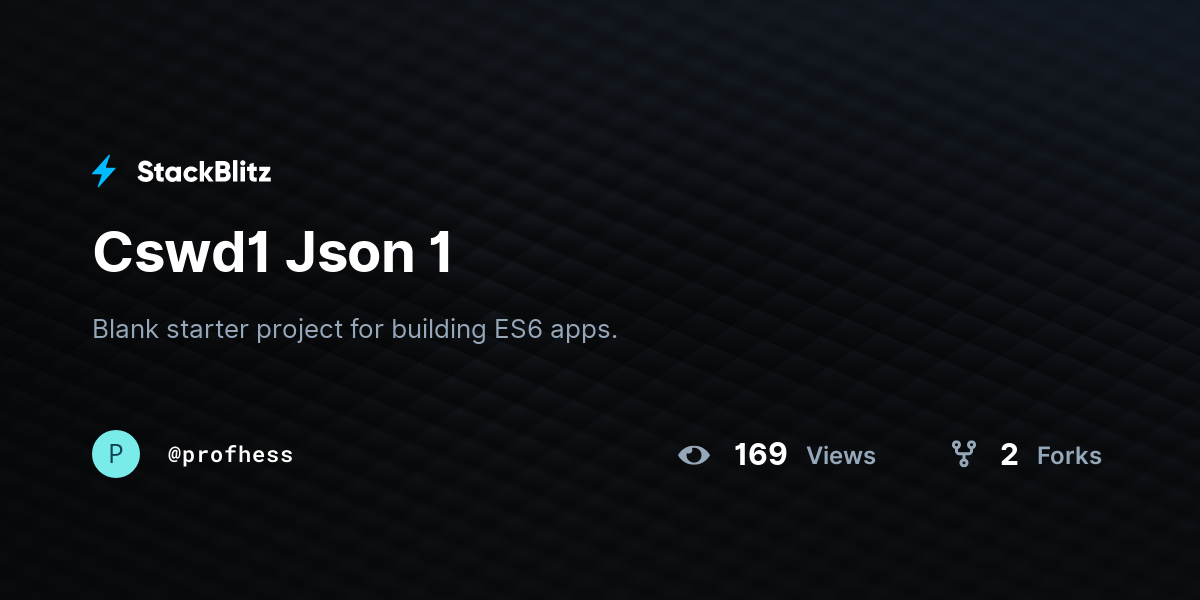Cswd1 Json 1 - StackBlitz