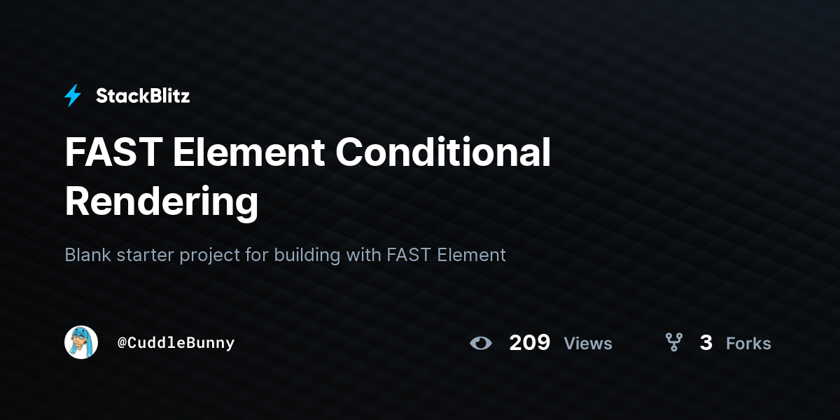FAST Element Conditional Rendering - StackBlitz