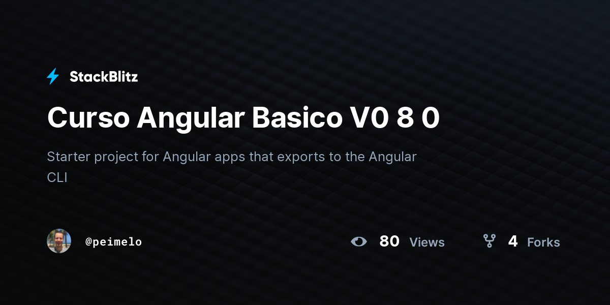 Curso Angular Basico V0 8 0 - StackBlitz Curso Angular Basico V0 8 0 - StackBlitz