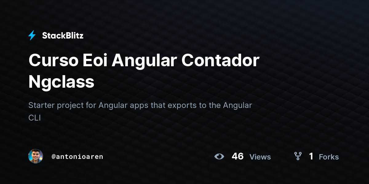 Curso Eoi Angular Contador Ngclass - StackBlitz