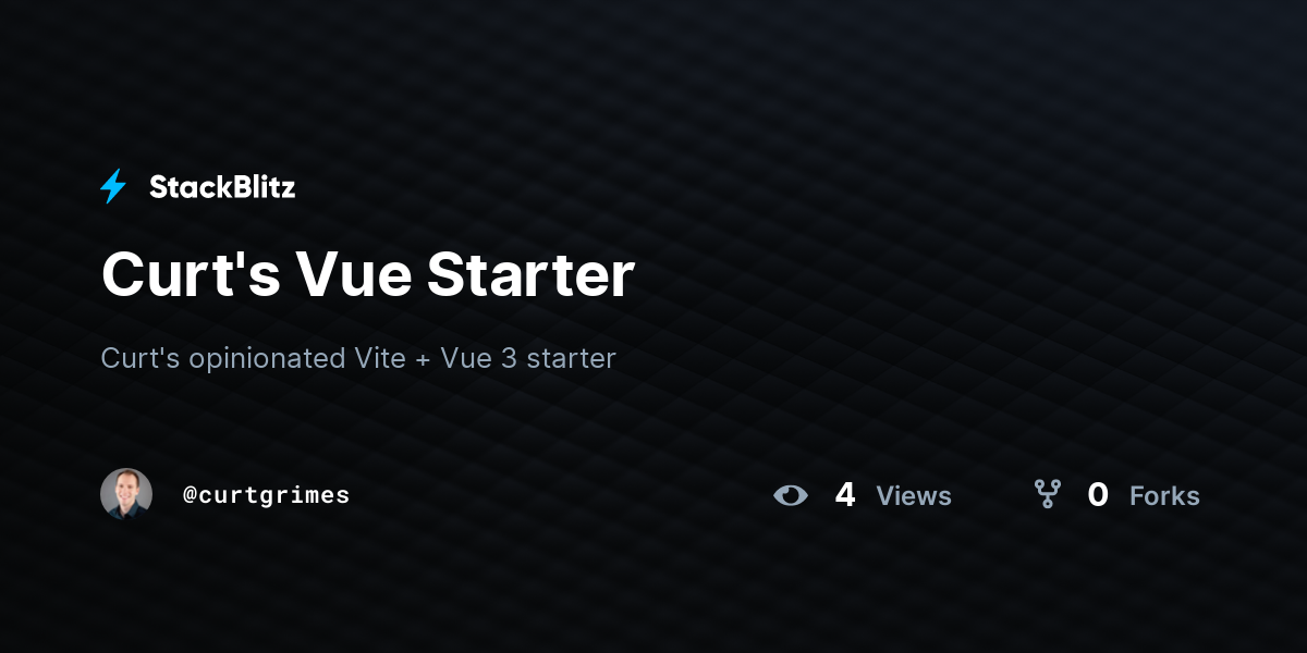 Curt's Vue Starter - StackBlitz Curt's Vue Starter - StackBlitz