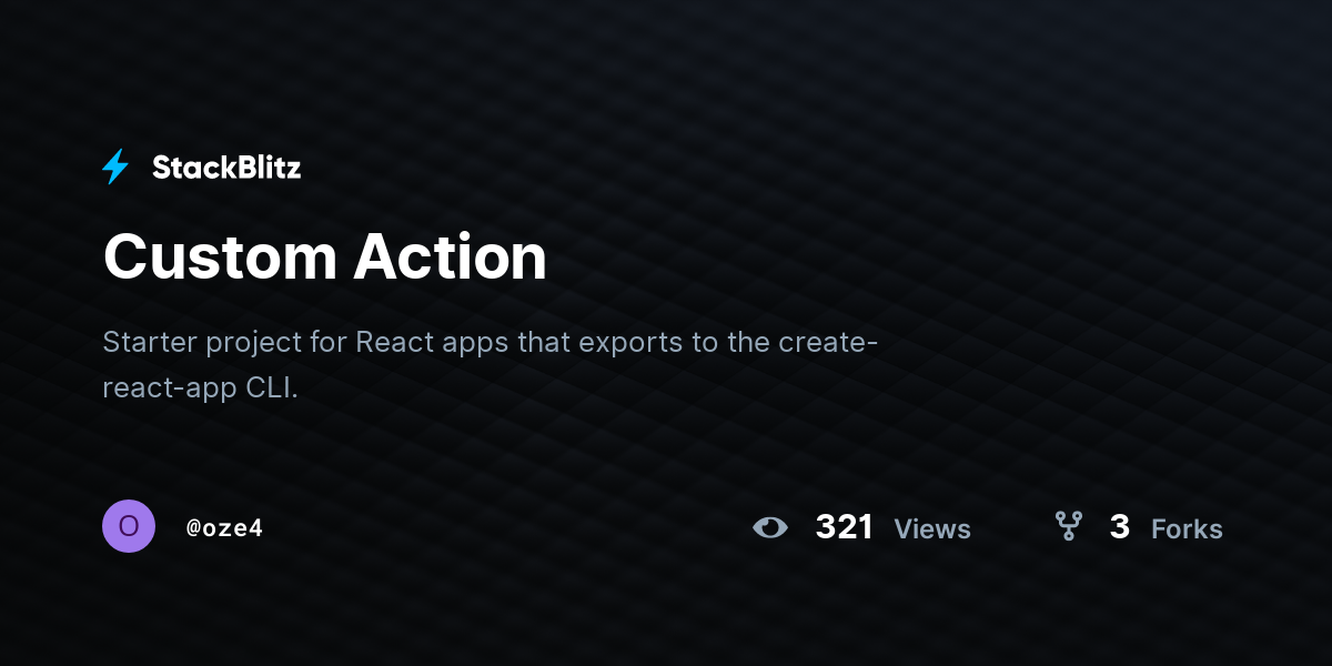 Custom Action - StackBlitz