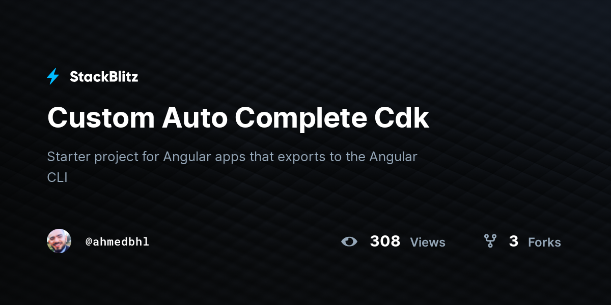 Custom Auto Complete Cdk - StackBlitz