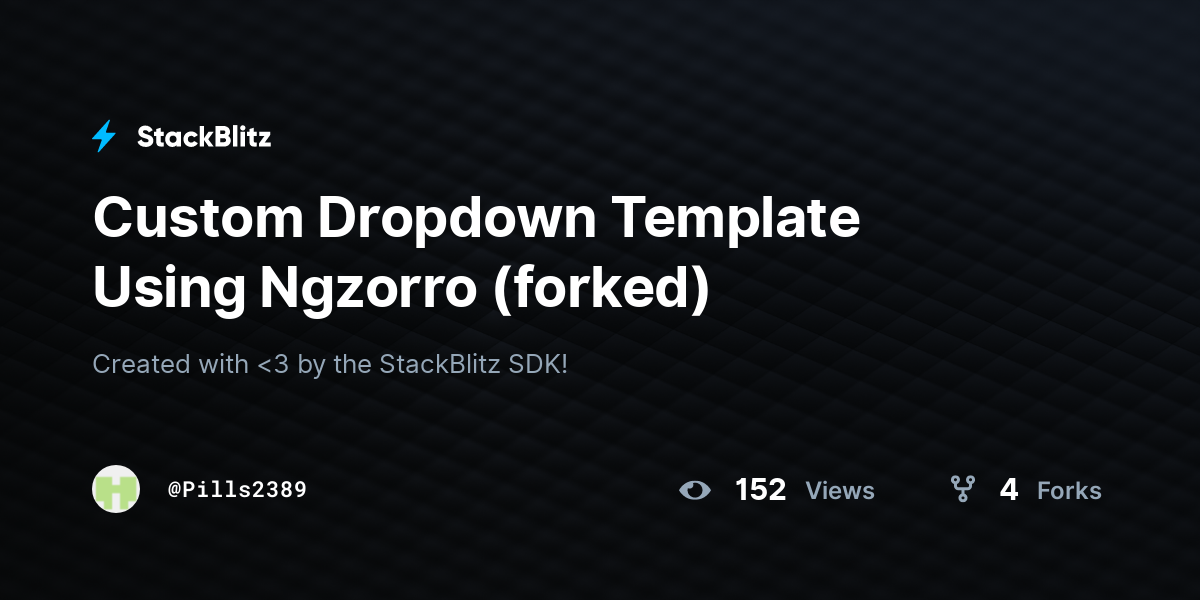 Custom Dropdown Template Using Ngzorro (forked) - StackBlitz